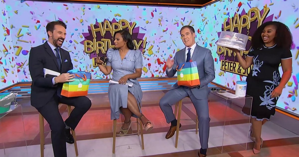 Joe Fryer surprises Peter Alexander with hilarious birthday gifts