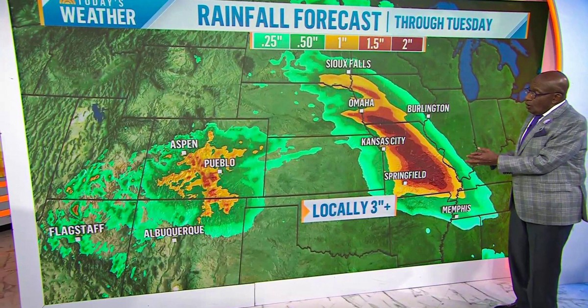 Heavy rain expected in parts of the country to start work week