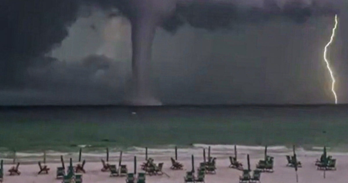 Watch: Lightning strikes as massive funnel cloud forms in Florida