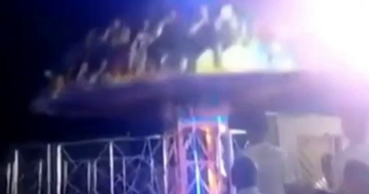 Video shows moment carnival ride in India comes crashing down