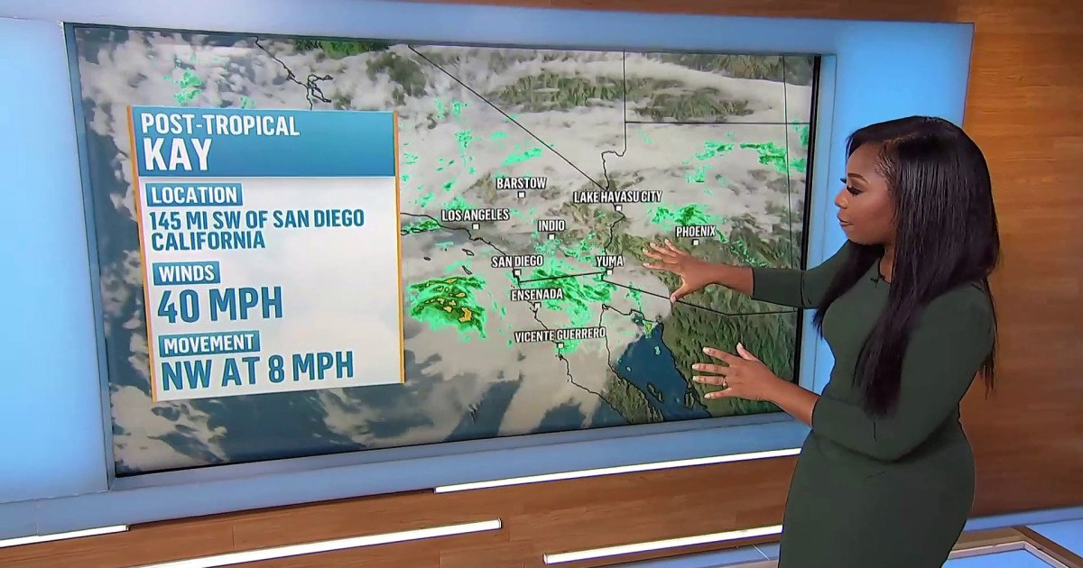 Tropical Storm Kay heads up West Coast from Mexico