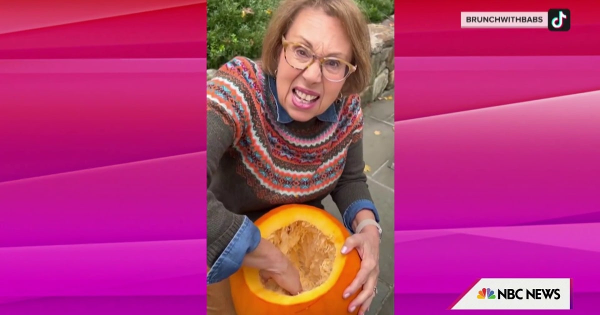 TikTok star Babs shows Halloween hack to clean out a pumpkin