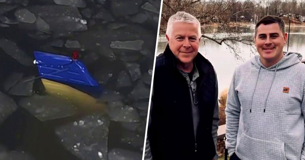 Father and son rescue pilot after crashing into an icy creek