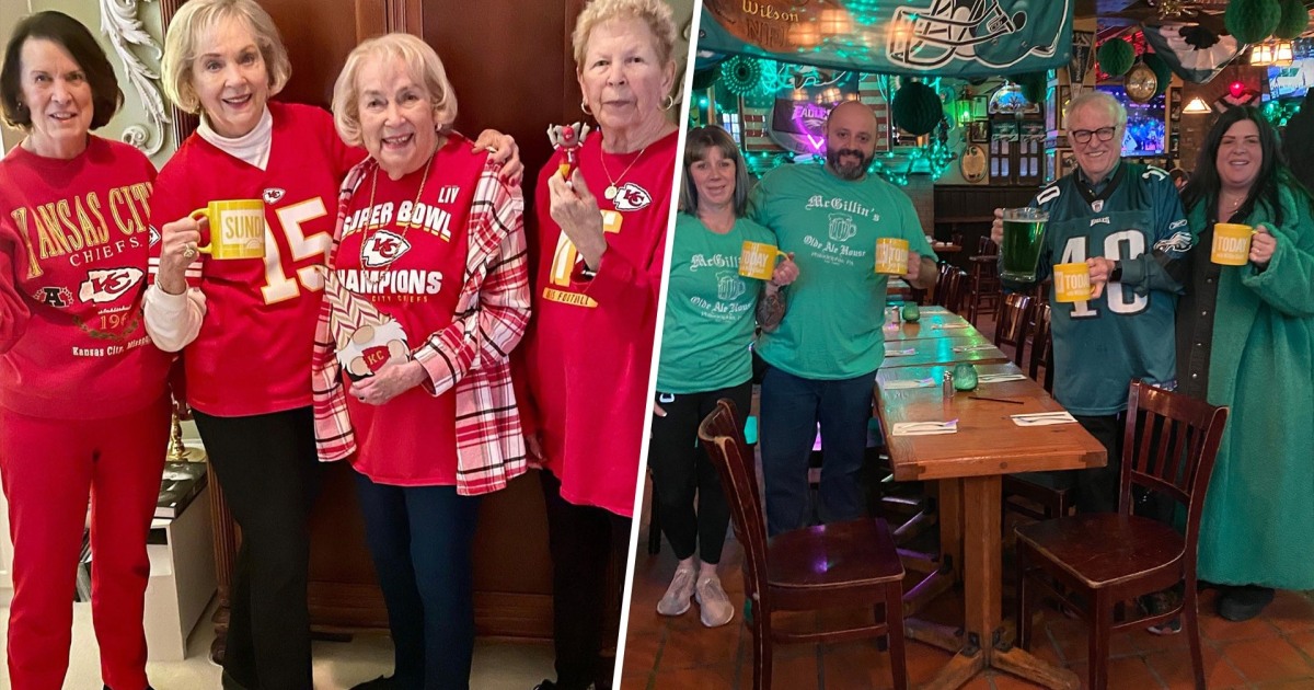 Chiefs and Eagles fans gear up for Super Bowl with Sunday Mugs!