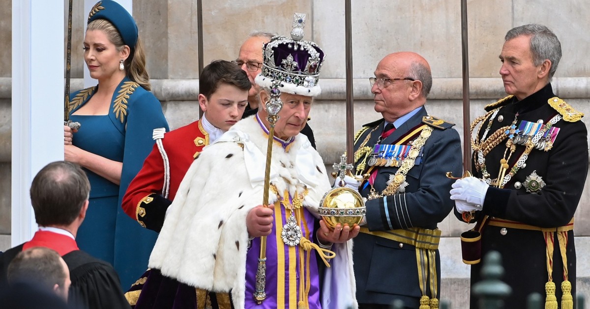 King Charles III and royal family leave Westminster after coronation