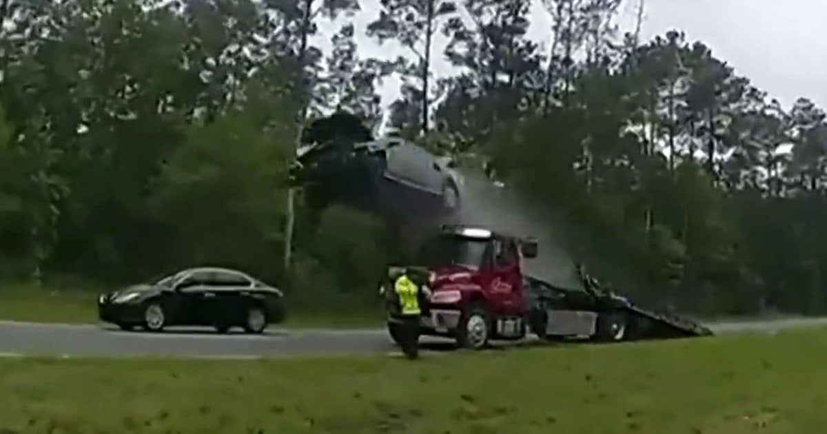 Caught on camera: Car goes airborne on Georgia highway