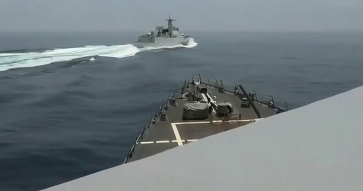Video shows Chinese warship cutting across US Navy destroyer