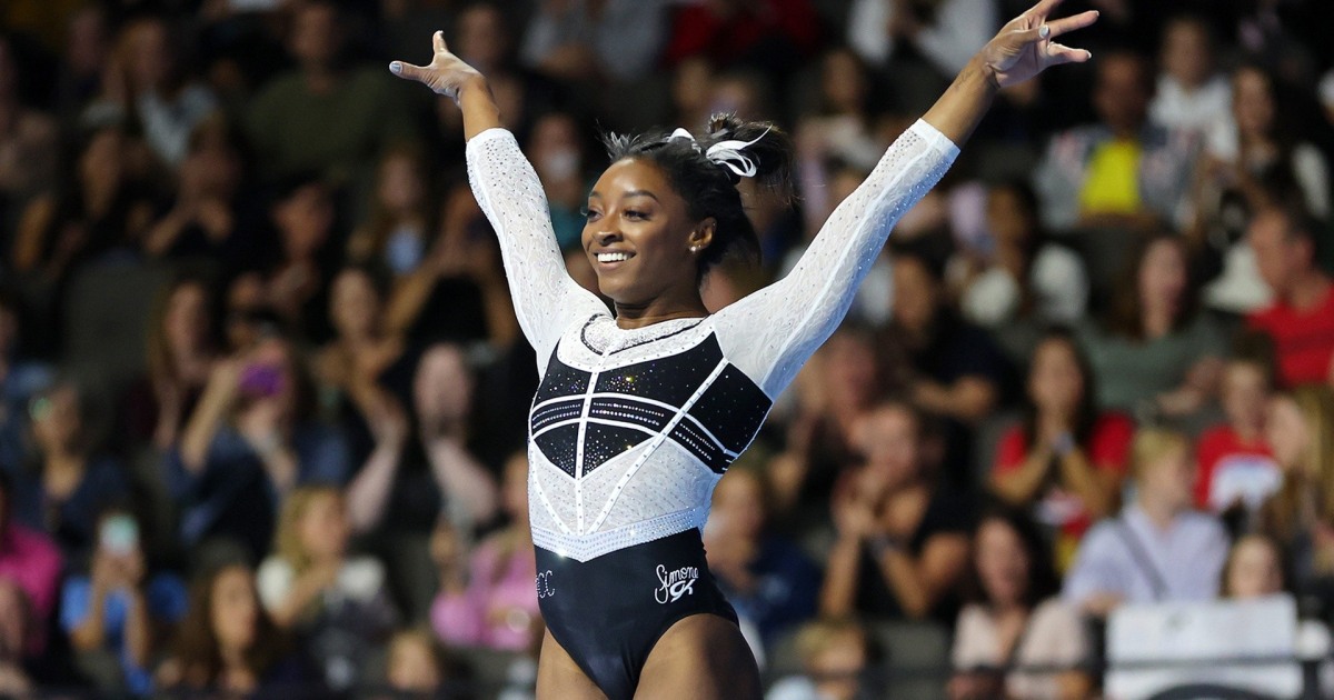 Simone Biles back in action as she vies for spot at Paris Olympics