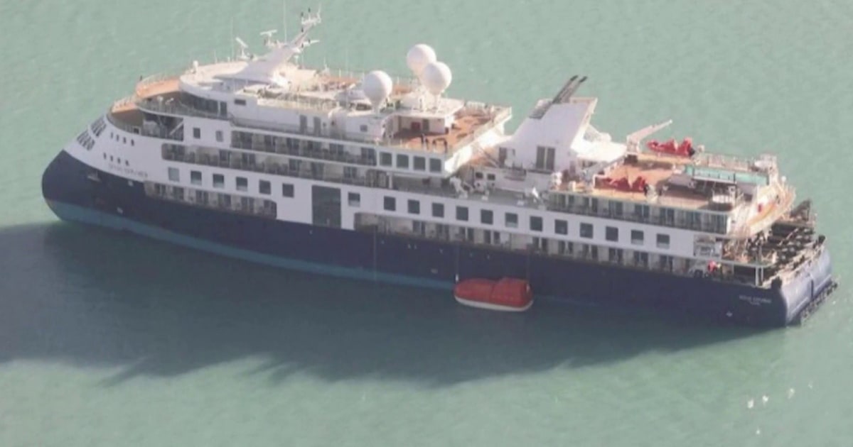 Luxury cruise ship runs aground in Greenland, stranding 206