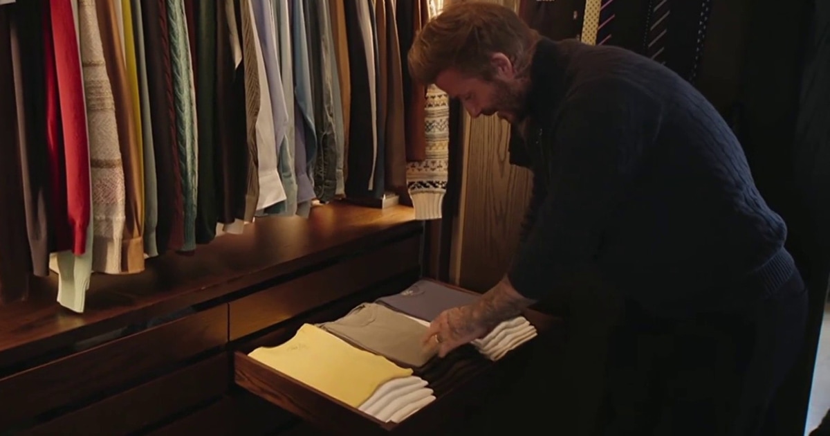 See why David Beckham's tour of his closet is going viral
