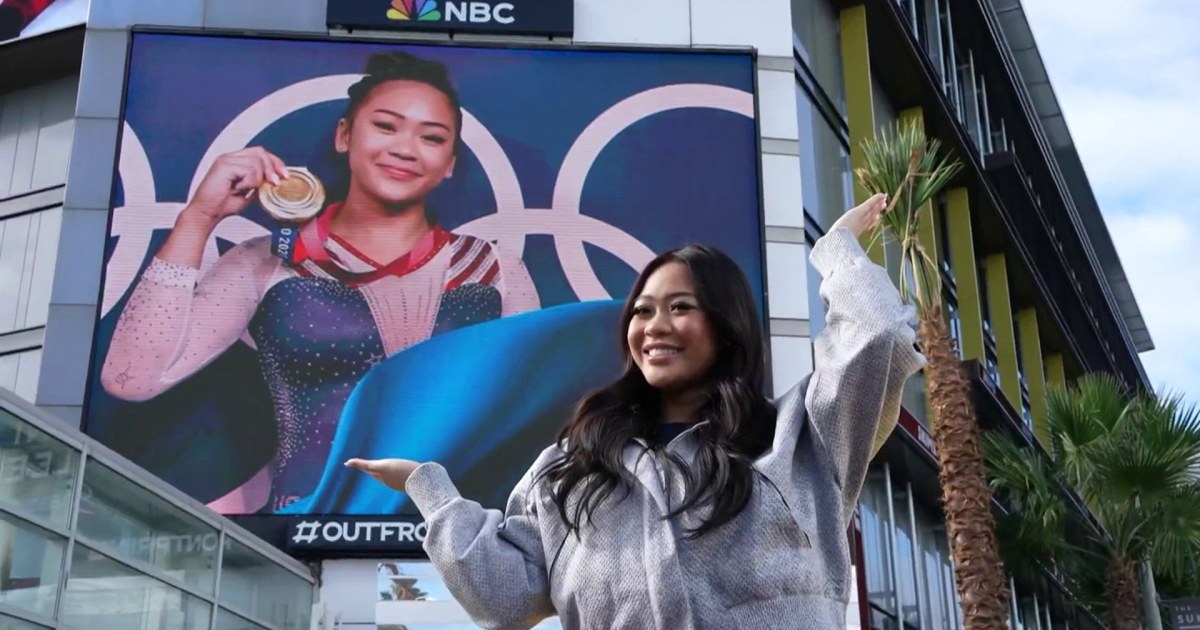 Watch: Team USA athletes see their faces on huge billboard in LA