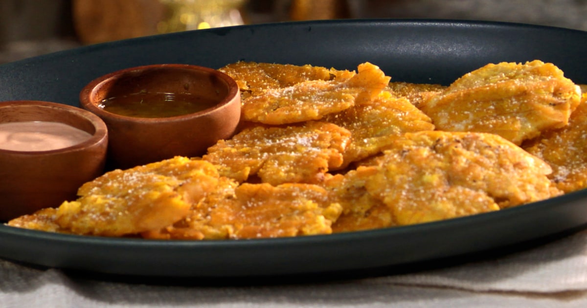 Alejandra Ramos makes crispy tostones with two zesty dipping sauces