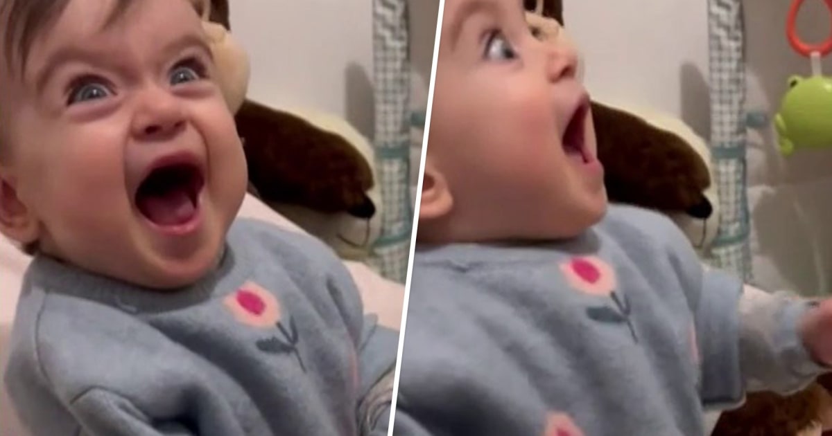 Watch: Baby overjoyed as she completes ring stacking game