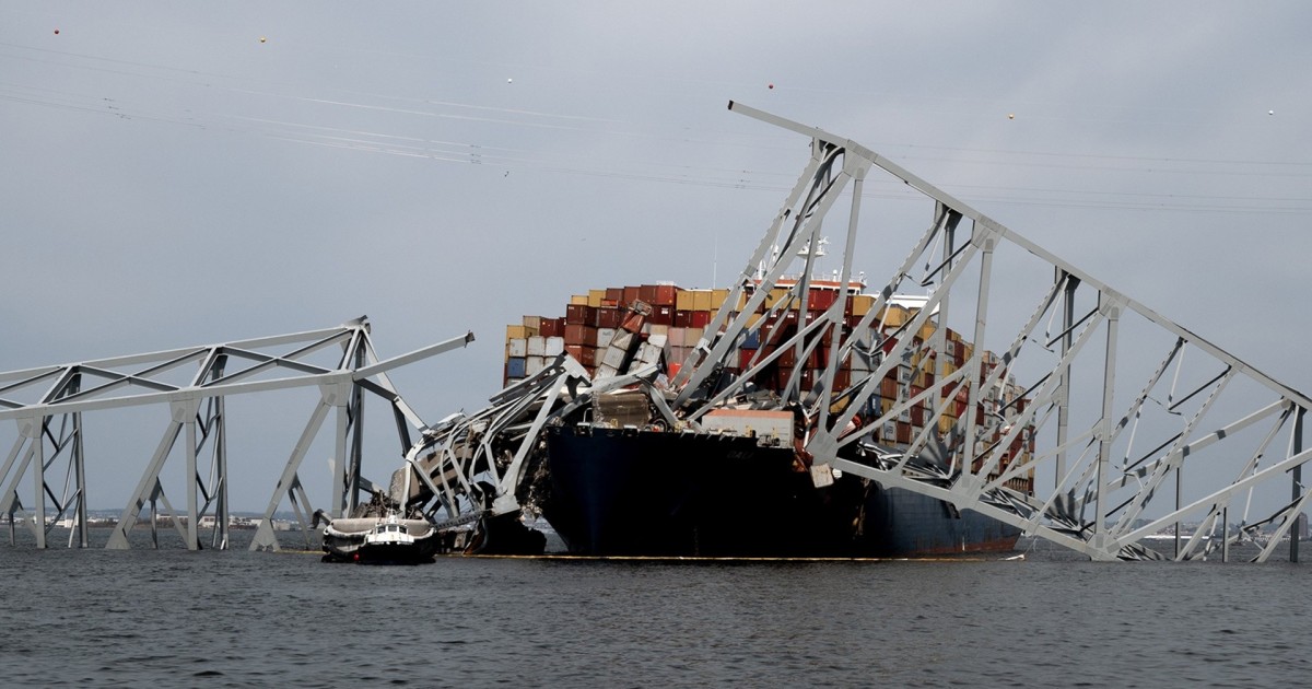 How the Baltimore bridge collapsed after the cargo ship collision