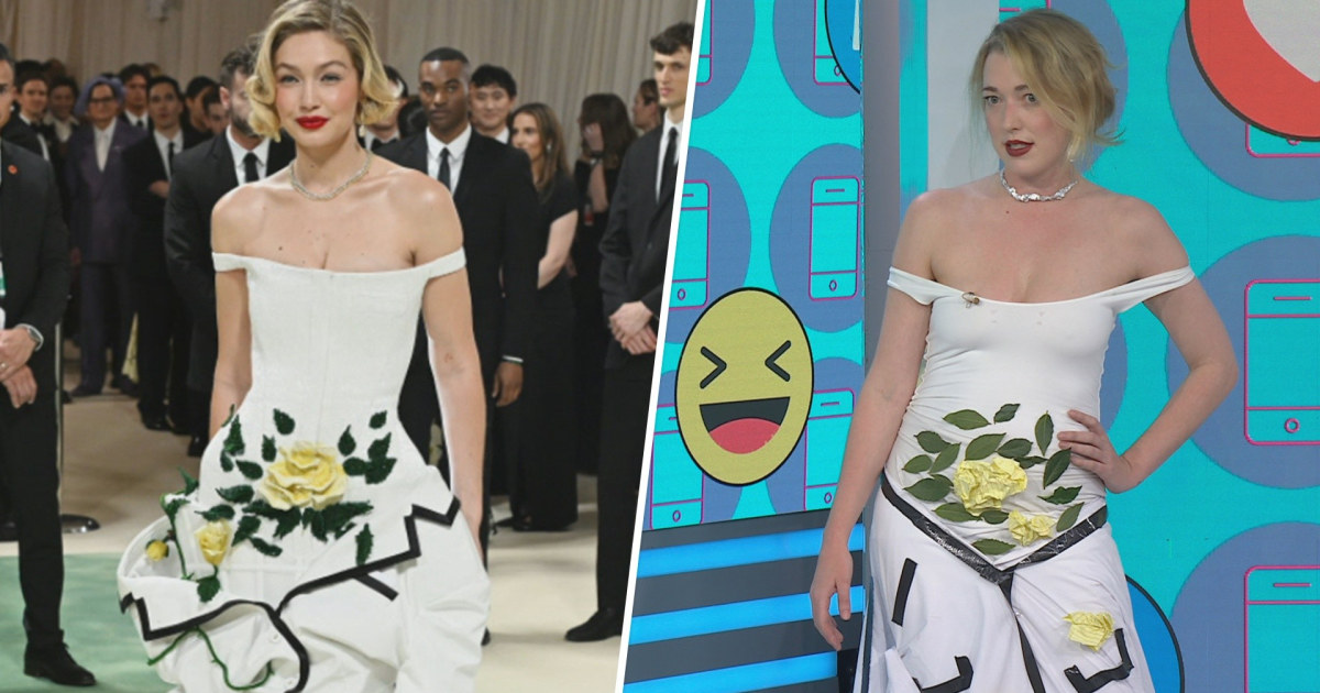 Angelica Hicks re-creates Met Gala looks with household items