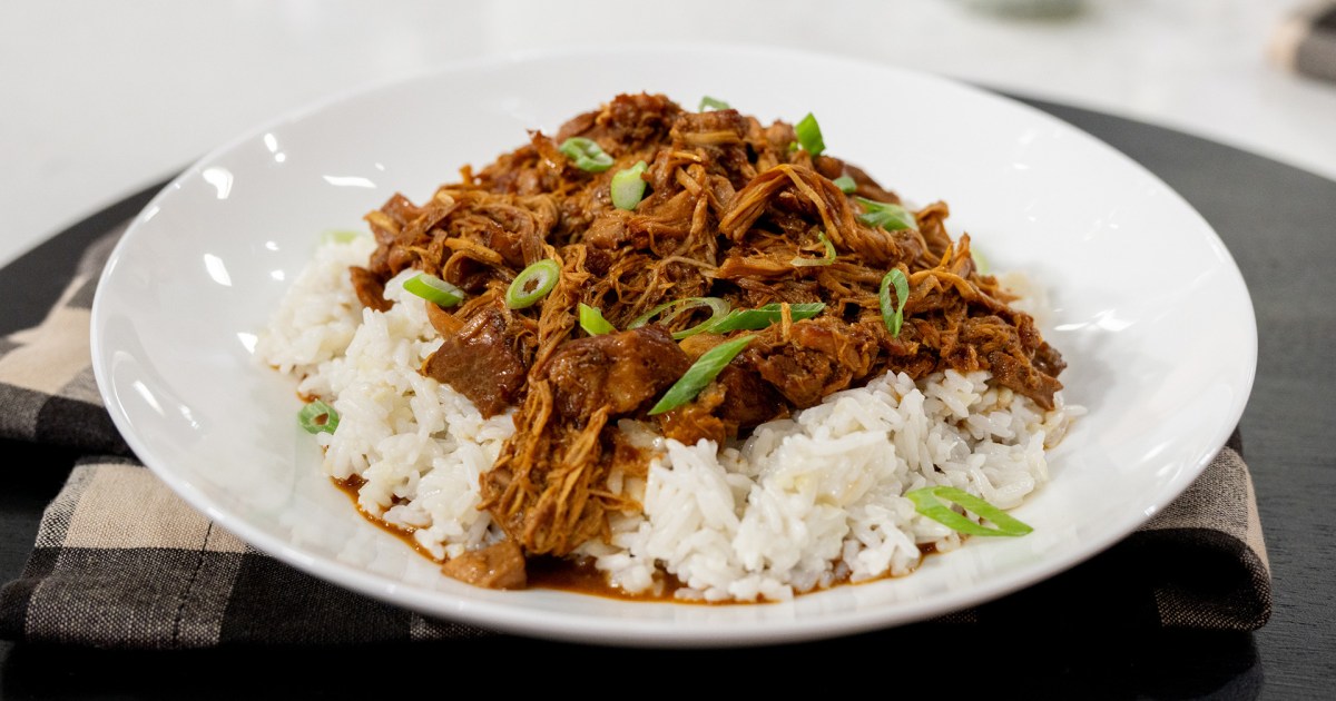 Pork and chicken adobo with coconut rice: Get the recipe!