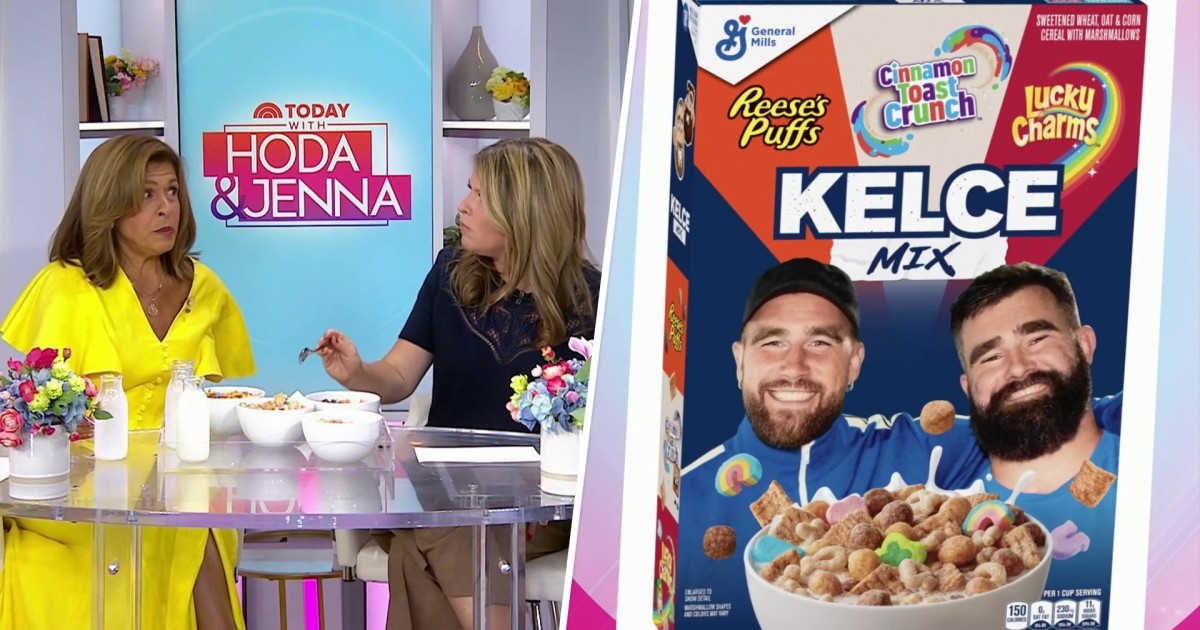Hoda and Jenna try the Kelce Mix cereal — and like it!