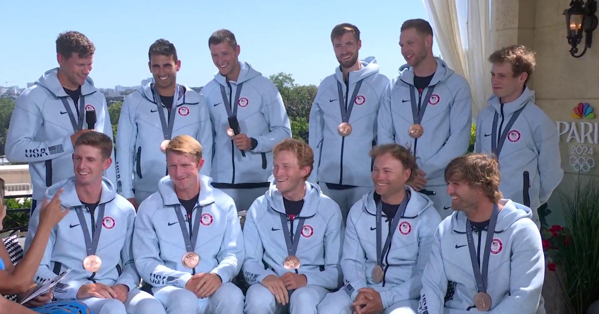 US men’s rowing and skiff teams talk bronze medal wins in Paris