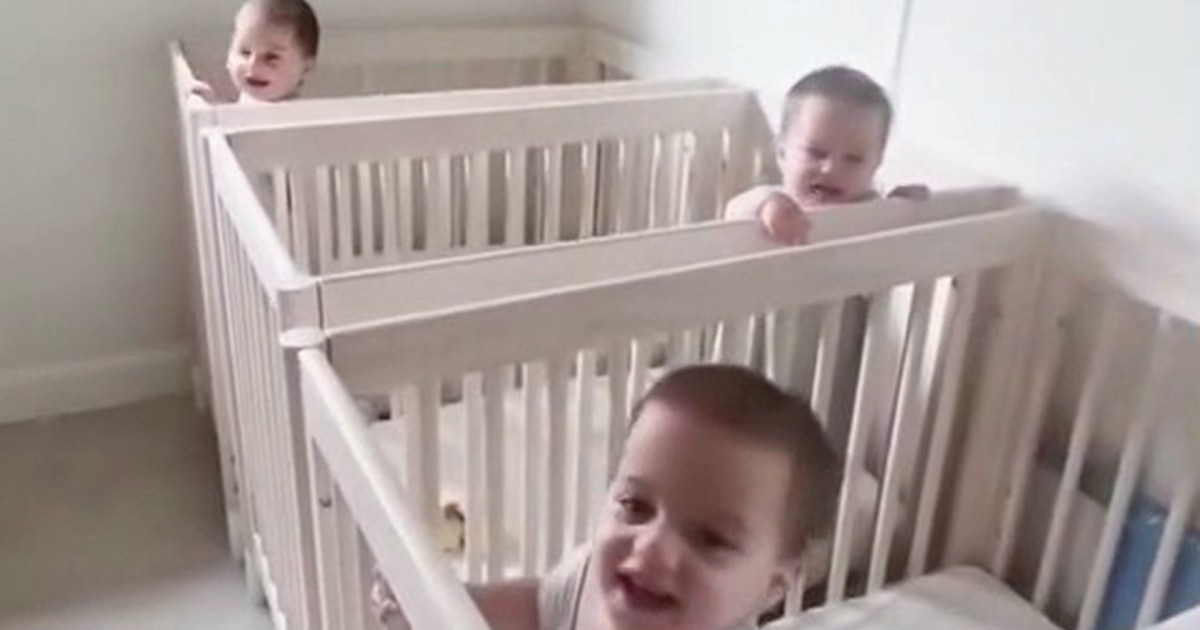 Watch this adorable moment 3 triplets decided to skip their nap