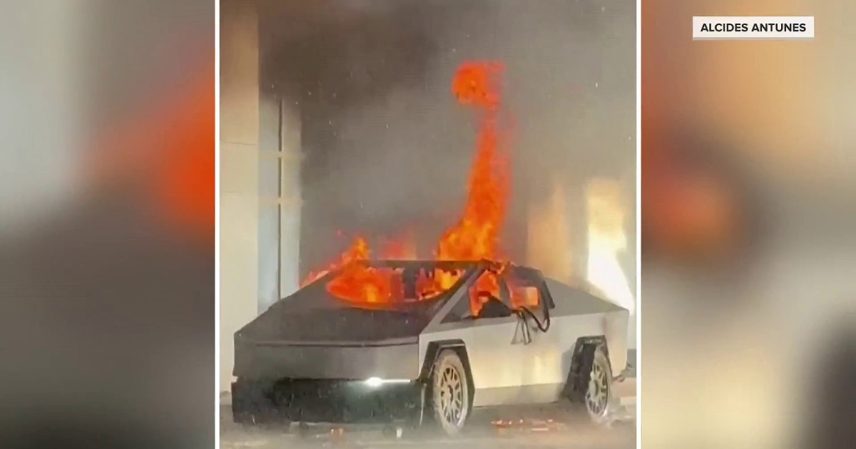 New images show moment Cybertruck explodes in Las Vegas