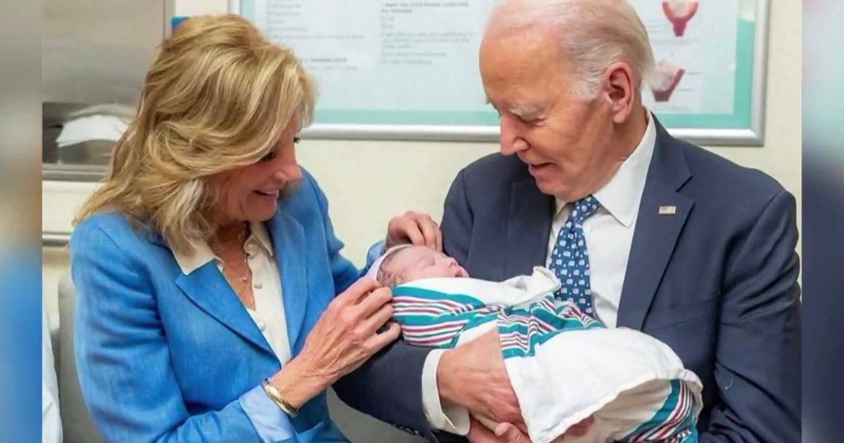 President Biden and Jill Biden welcome their first great-grandchild