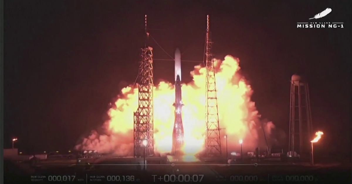 Jeff Bezos' Blue Origin launches New Glenn rocket into orbit