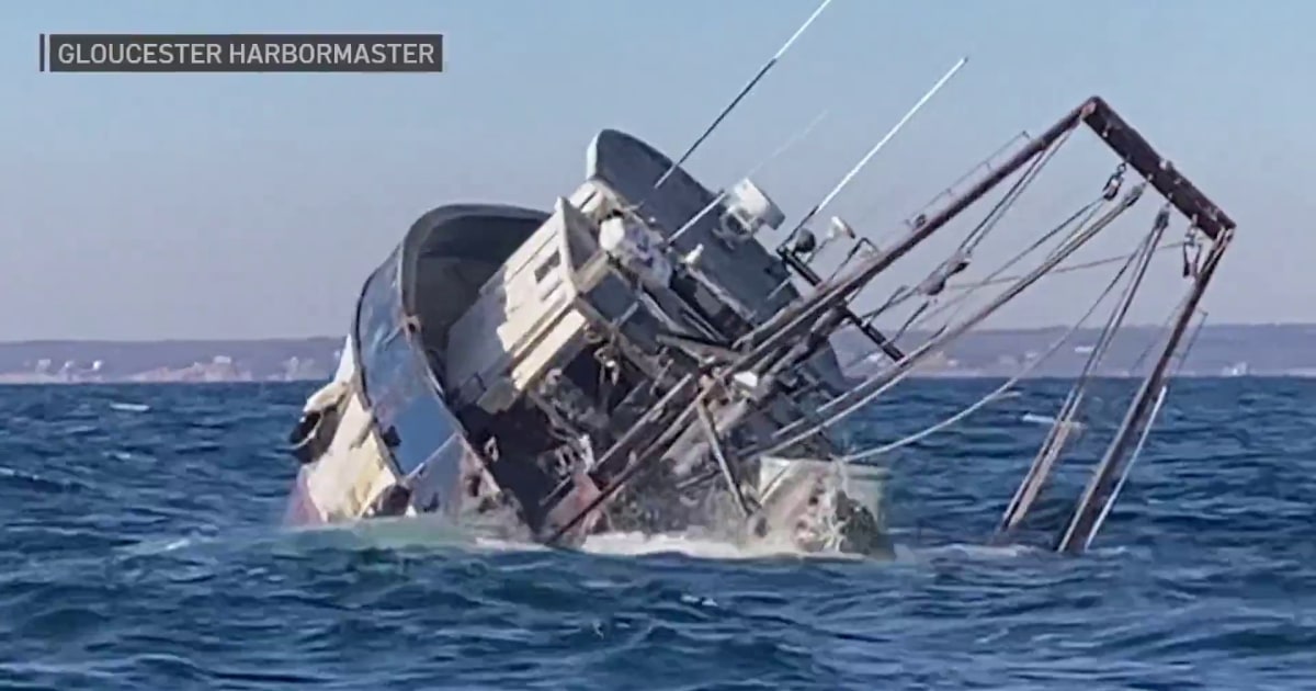 Captain rescued before fishing boat sinks off Gloucester