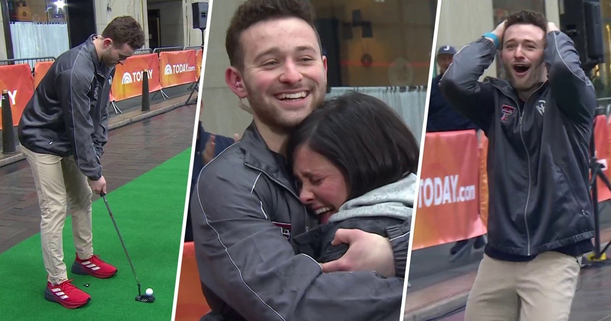 Texas Tech student who sank 94-foot putt takes shot on TODAY
