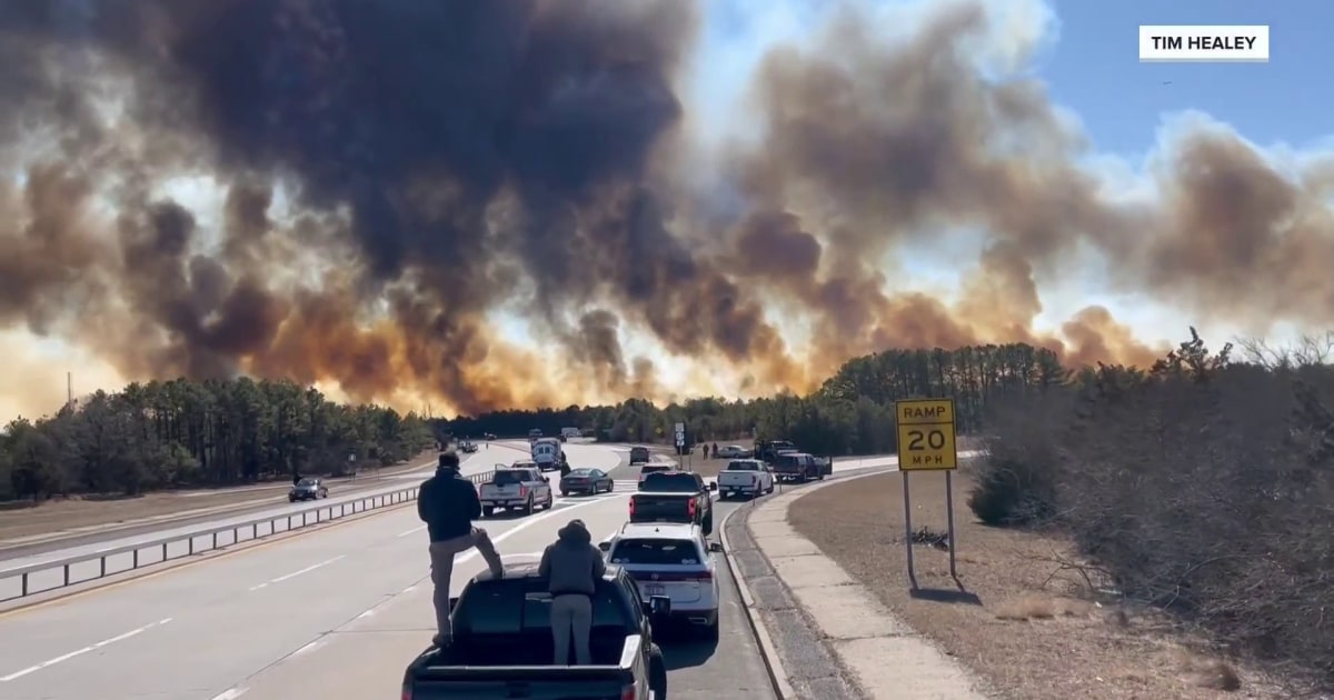 Brush fires erupt in NY's Long Island due to high winds