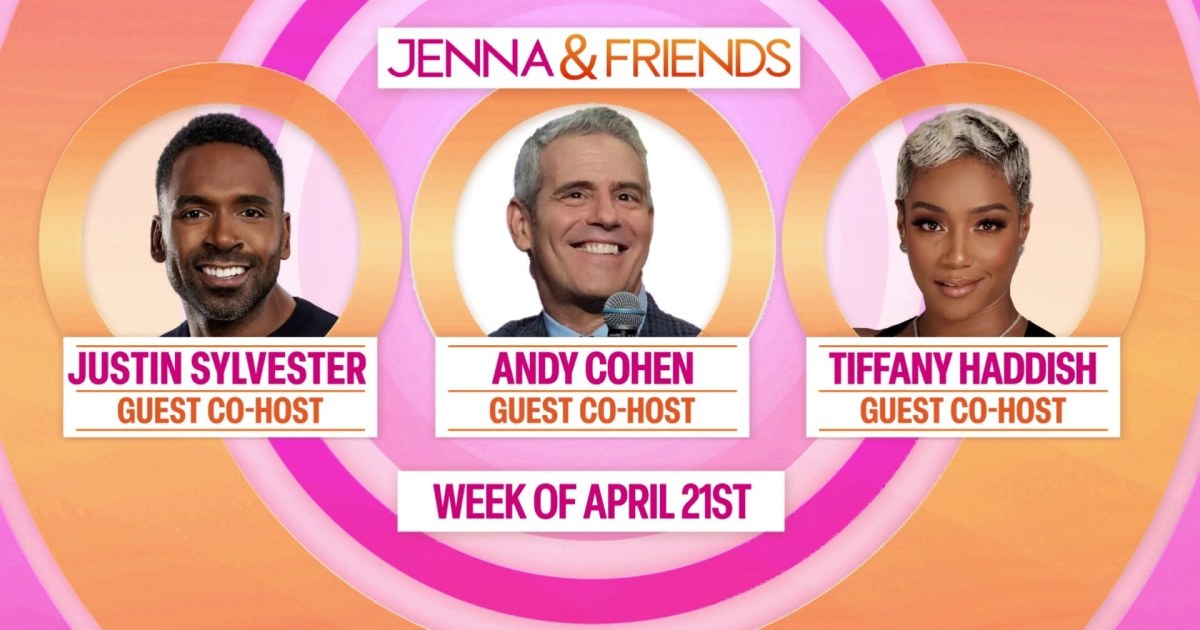Here are Jenna’s upcoming guest co-hosts for the week of April 21