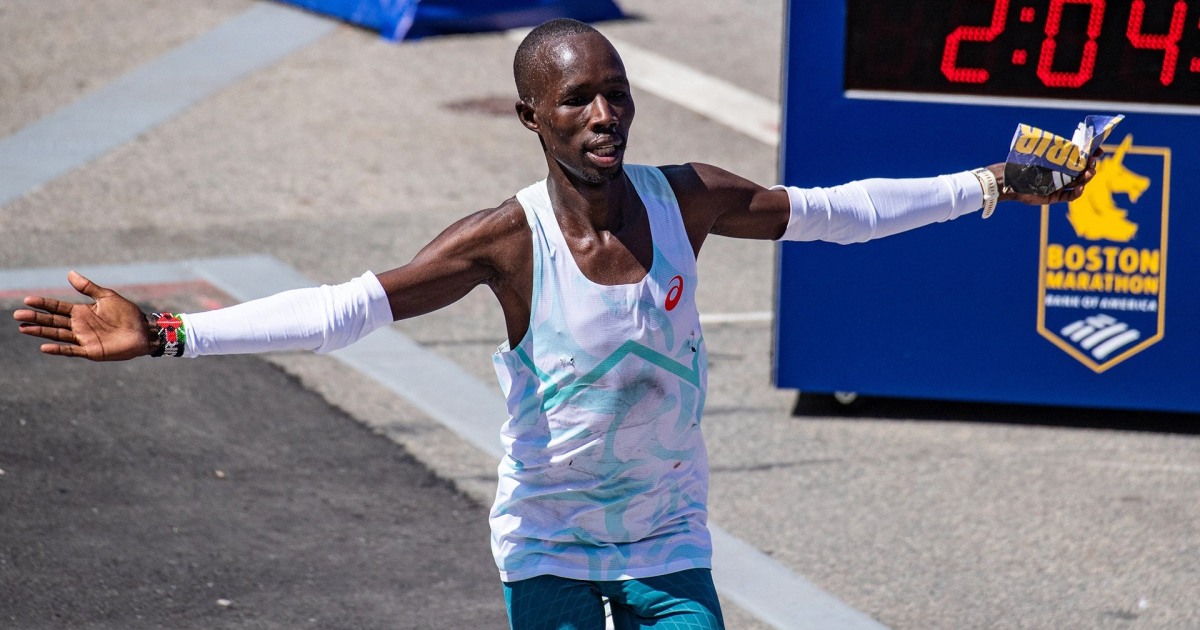 Kenyan runners make history at finish line of Boston Marathon