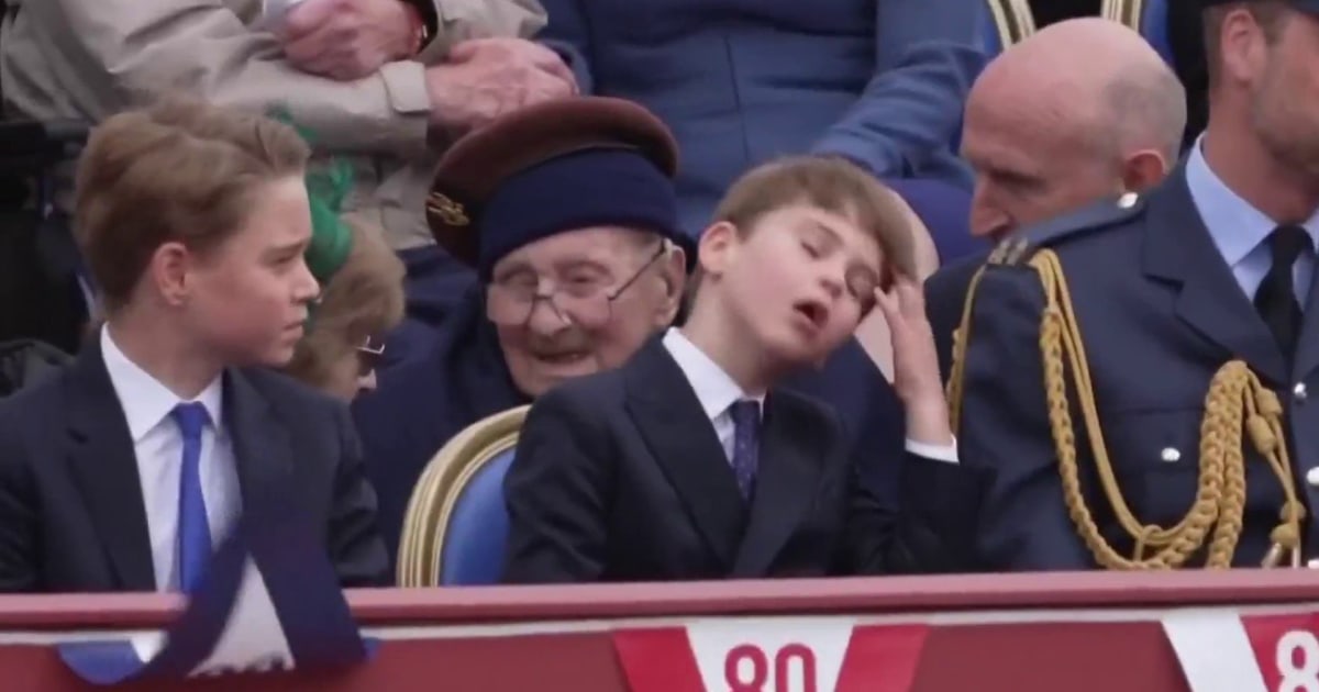 Prince Louis steals the show during VE Day commemorations