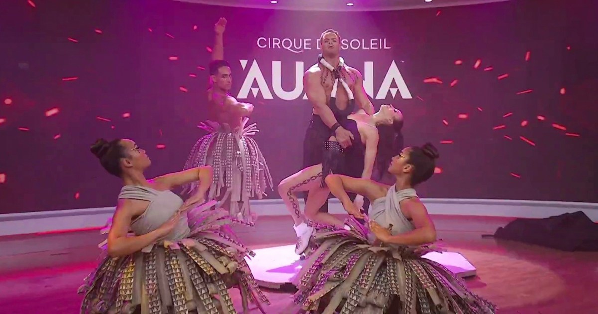 Cirque du Soleil artists perform high-flying number from 'Auana'