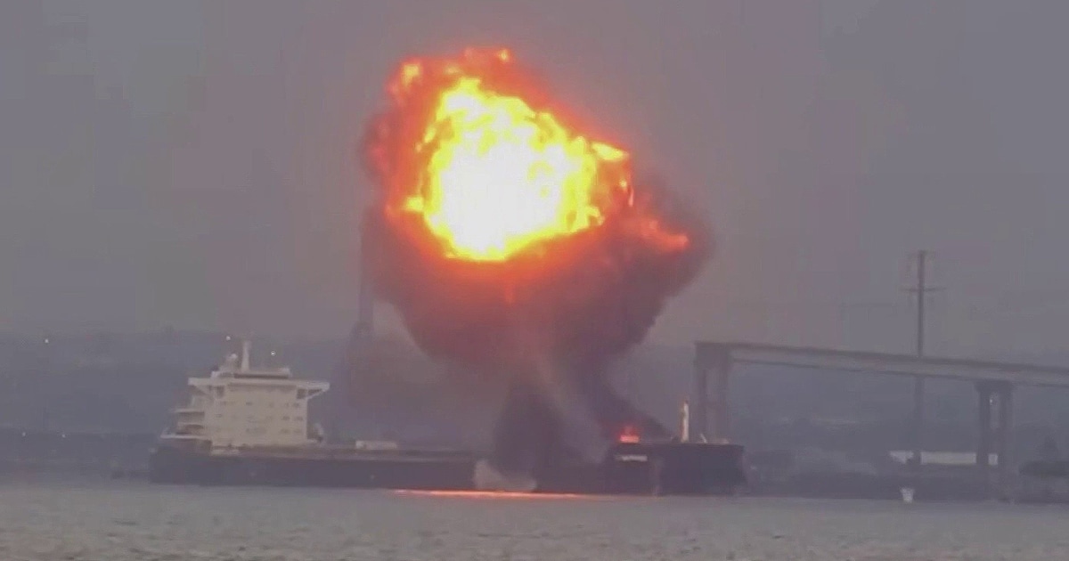 Cargo Ship Explodes Near Site of Baltimore Key Bridge Collapse