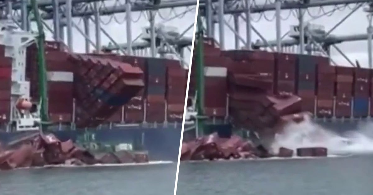 More Than 60 Shipping Containers Fall Off Docked Cargo Ship
