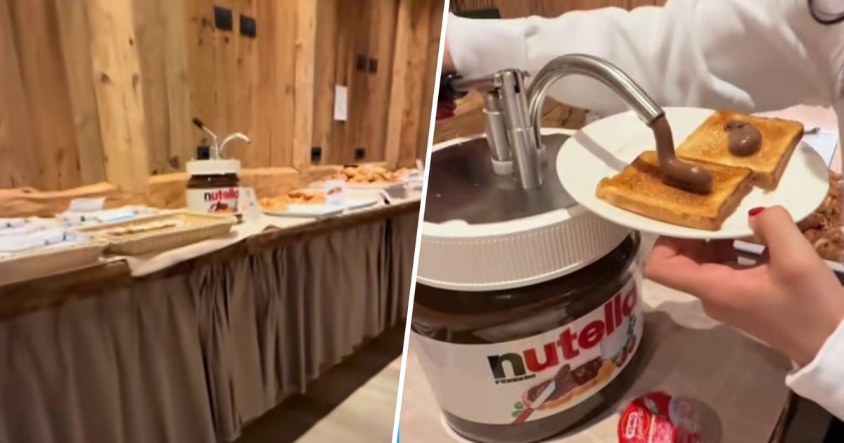 Yes– That is a Giant Nutella Dispenser at the 2026 Olympic Village
