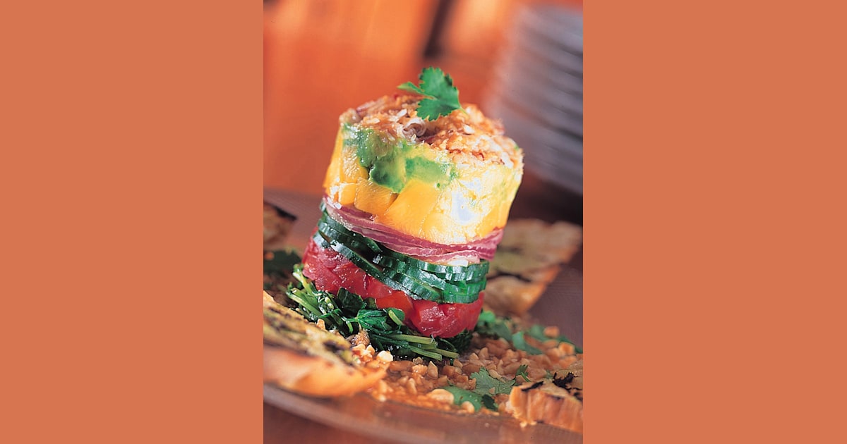 Polynesian Crab Stack With Ginger Lime Dressing