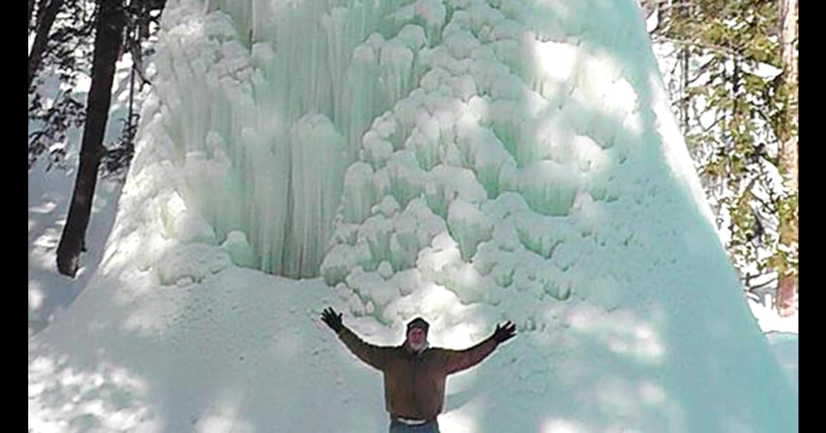 Arctic weather transforms New York fountain into growing 'ice volcano'