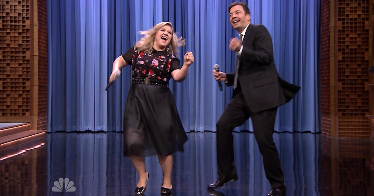 Double the fun! Kelly Clarkson teams up with Jimmy Fallon for a History ...
