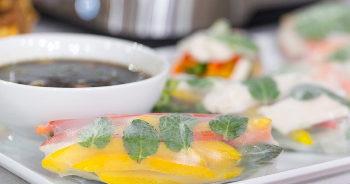 Chicken and Shrimp Summer Rolls with Tamari-Ginger Dipping Sauce