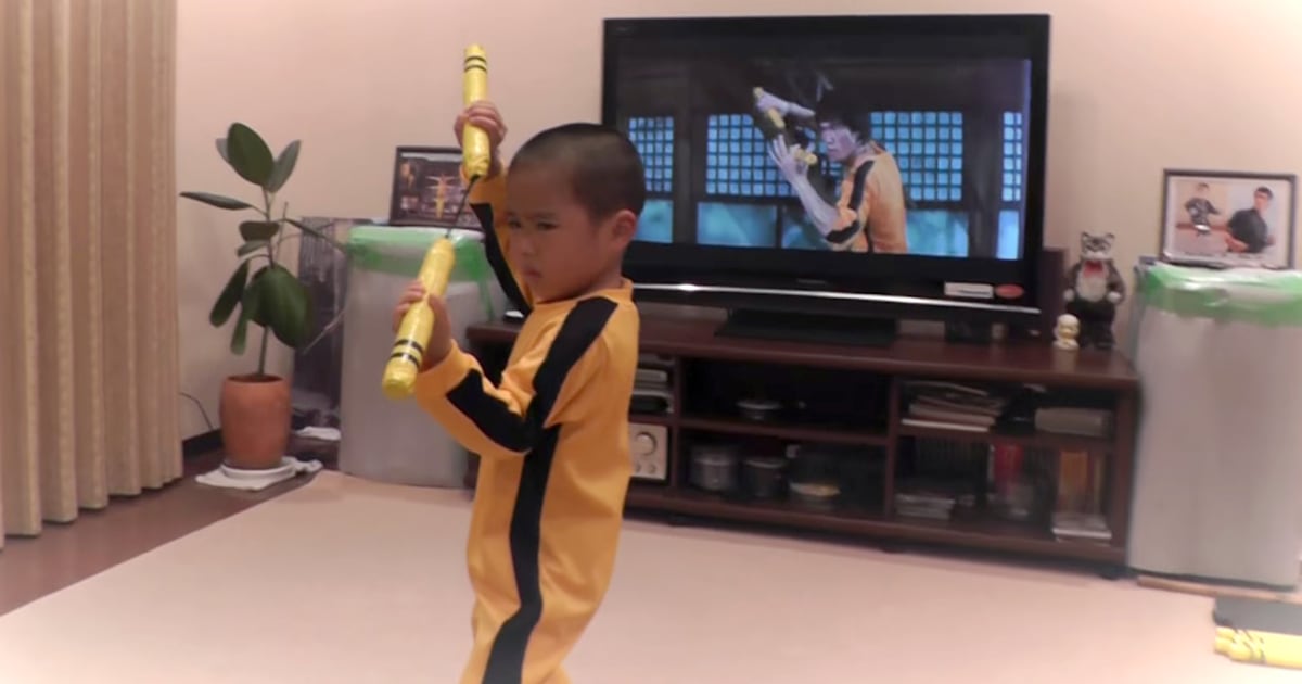 5-year-old imitates Bruce Lee's moves to perfection