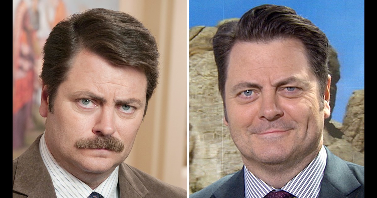Nick Offerman addresses his missing mustache