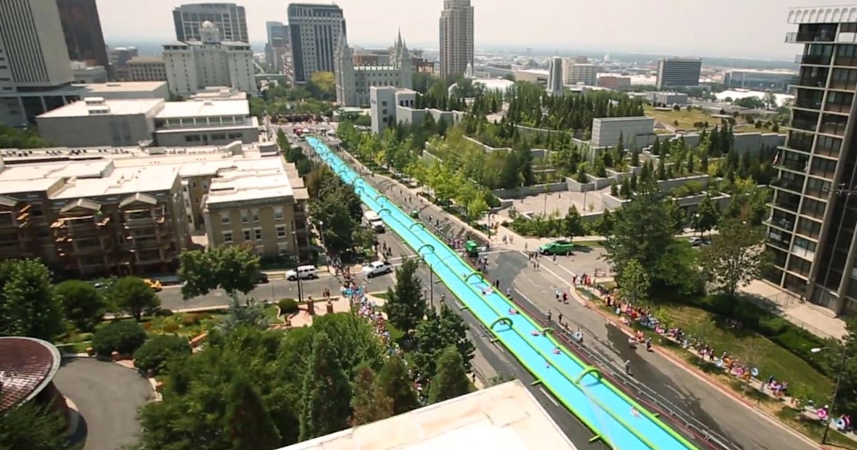 'Slide the City' turns urban streets into giant slip n' slide