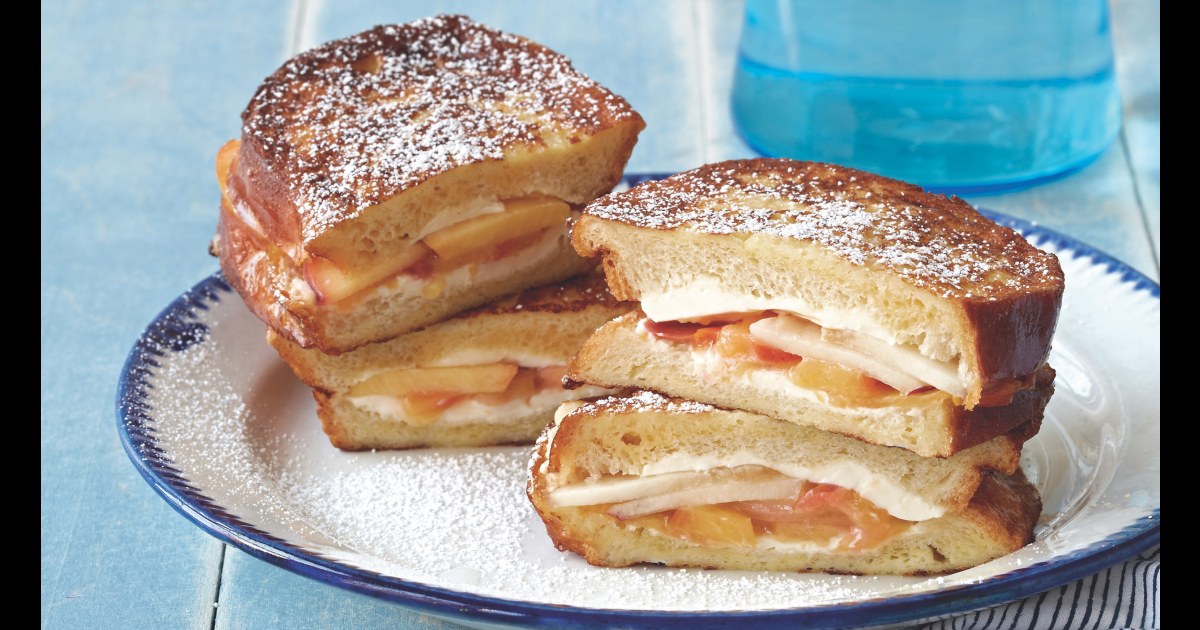 Nectarine and Cream Cheese French Toast Sandwiches