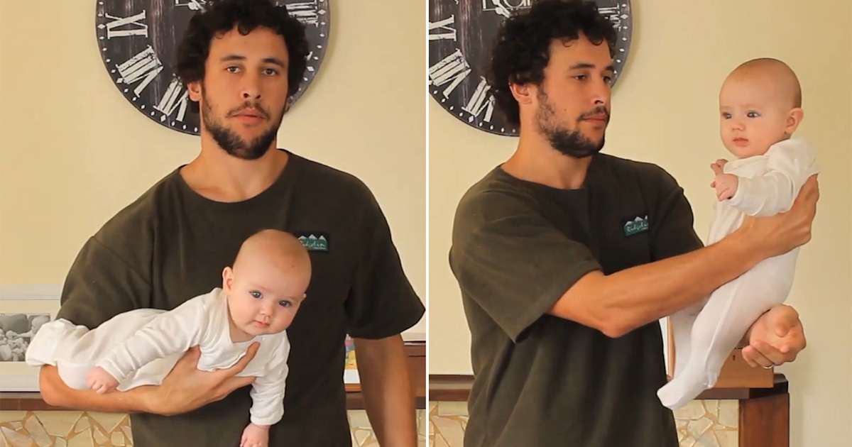 How to hold a baby? Man demonstrates 17 sweet and silly ways