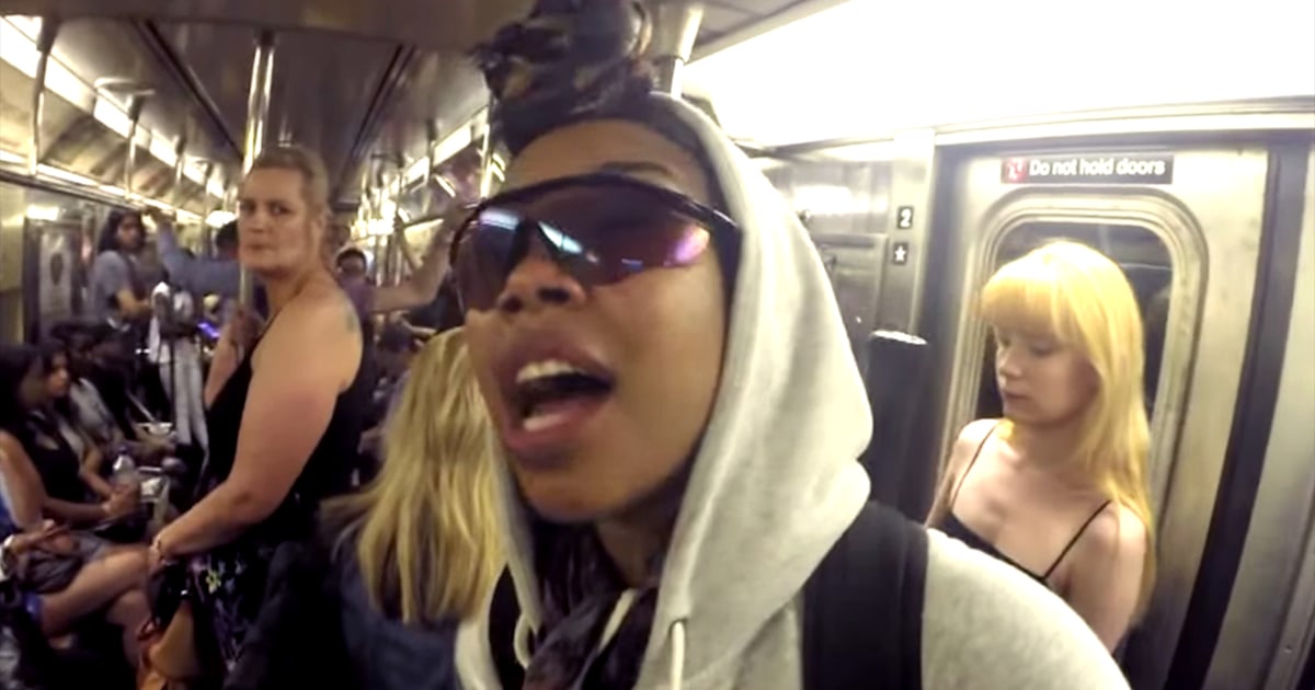 Brandy's awesome subway performance goes unnoticed by commuters