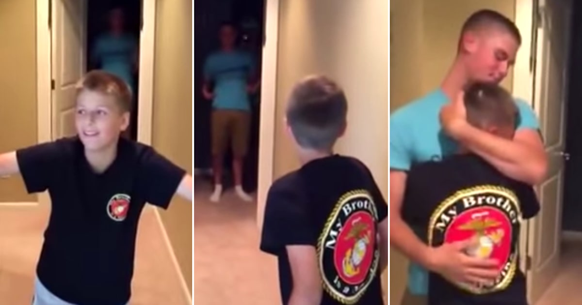 Marine surprises little brother in heartwarming reunion video