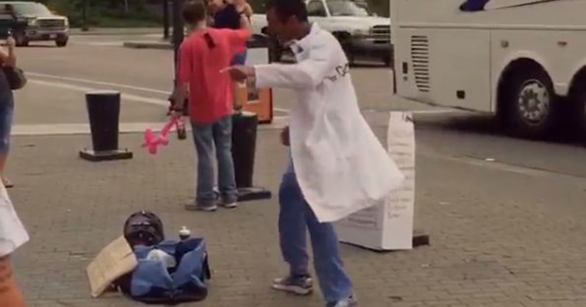 Boston doctor dances on the streets for charity
