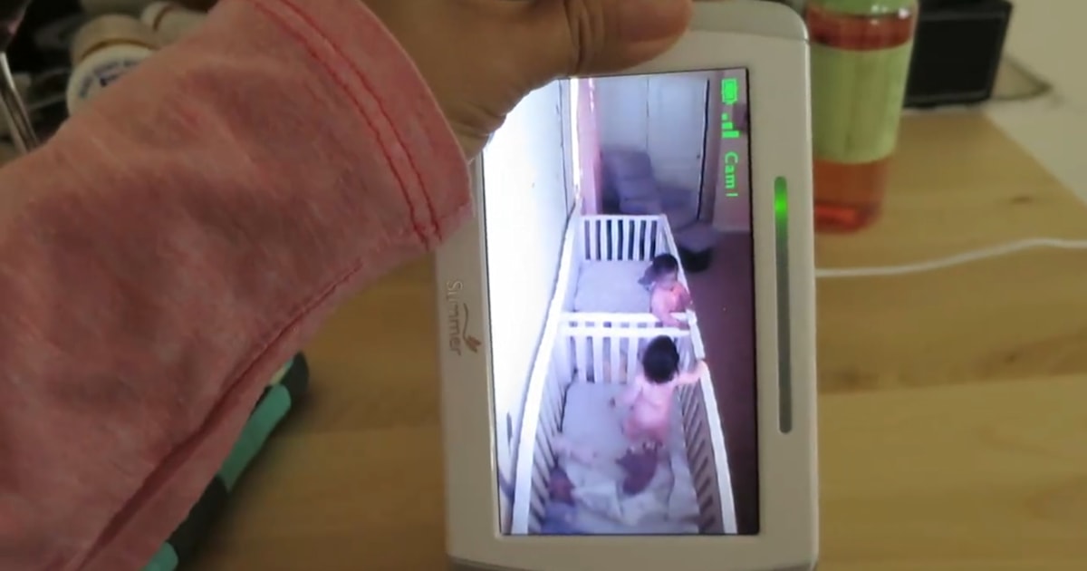 Babies have hilarious reaction to mom's voice on monitor