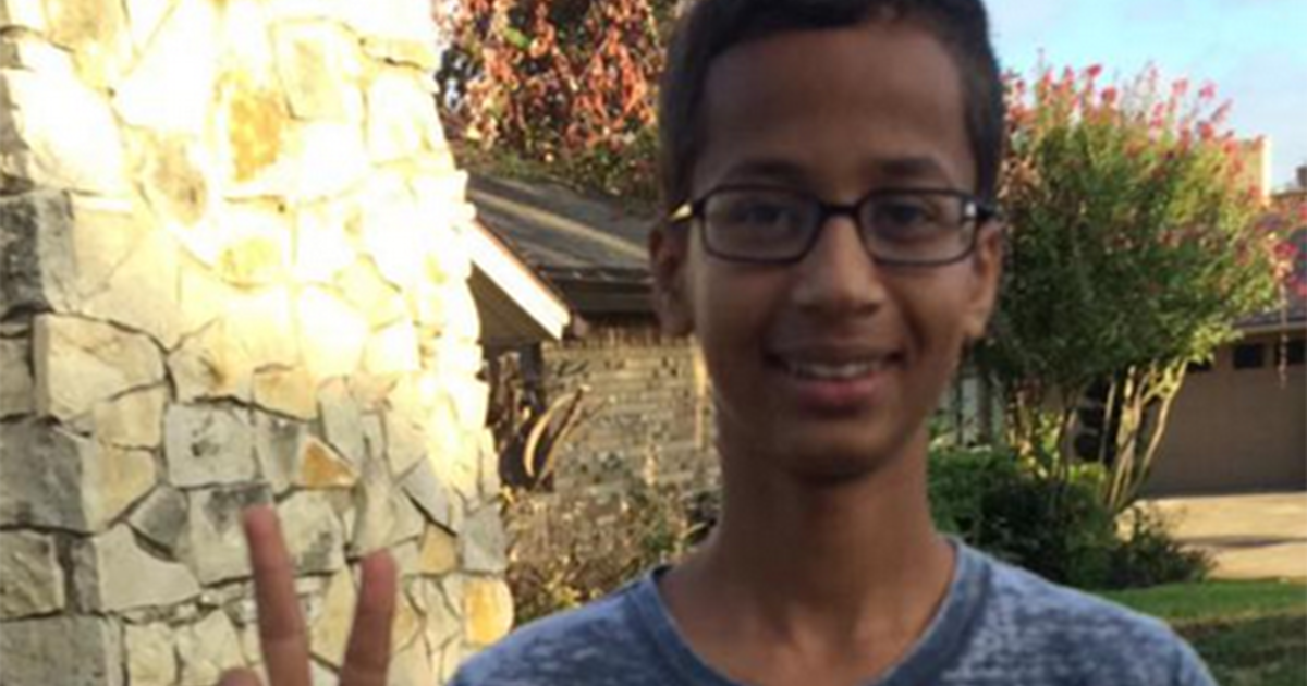 My engineering geek 9th grade daughter stands with Ahmed, too
